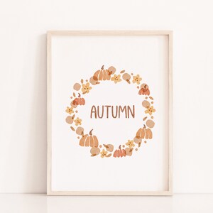 Autumn Wreath Printable Wall Art Fall Decor Digital Print - Etsy