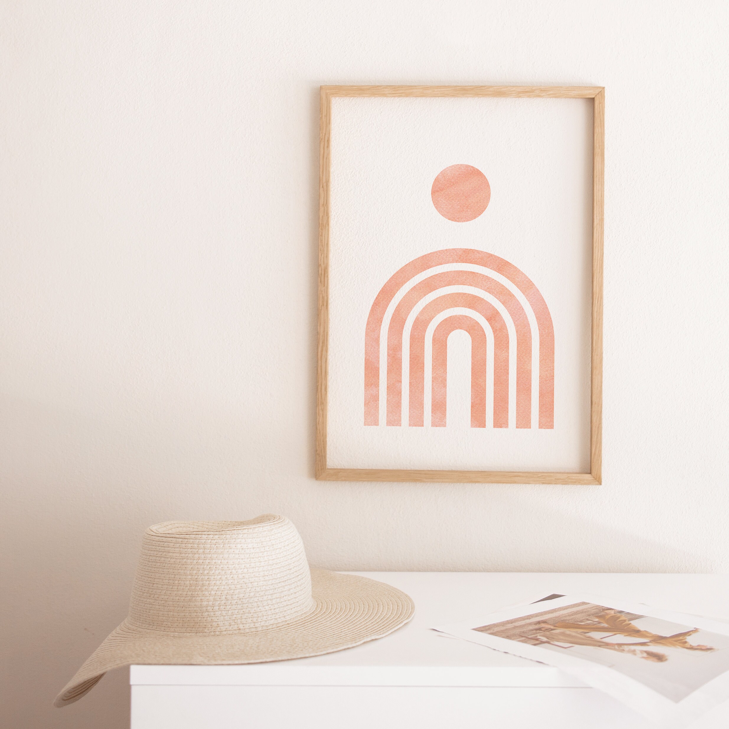 Mid Century Modern Rainbow Printable Wall Art Digital Print | Etsy