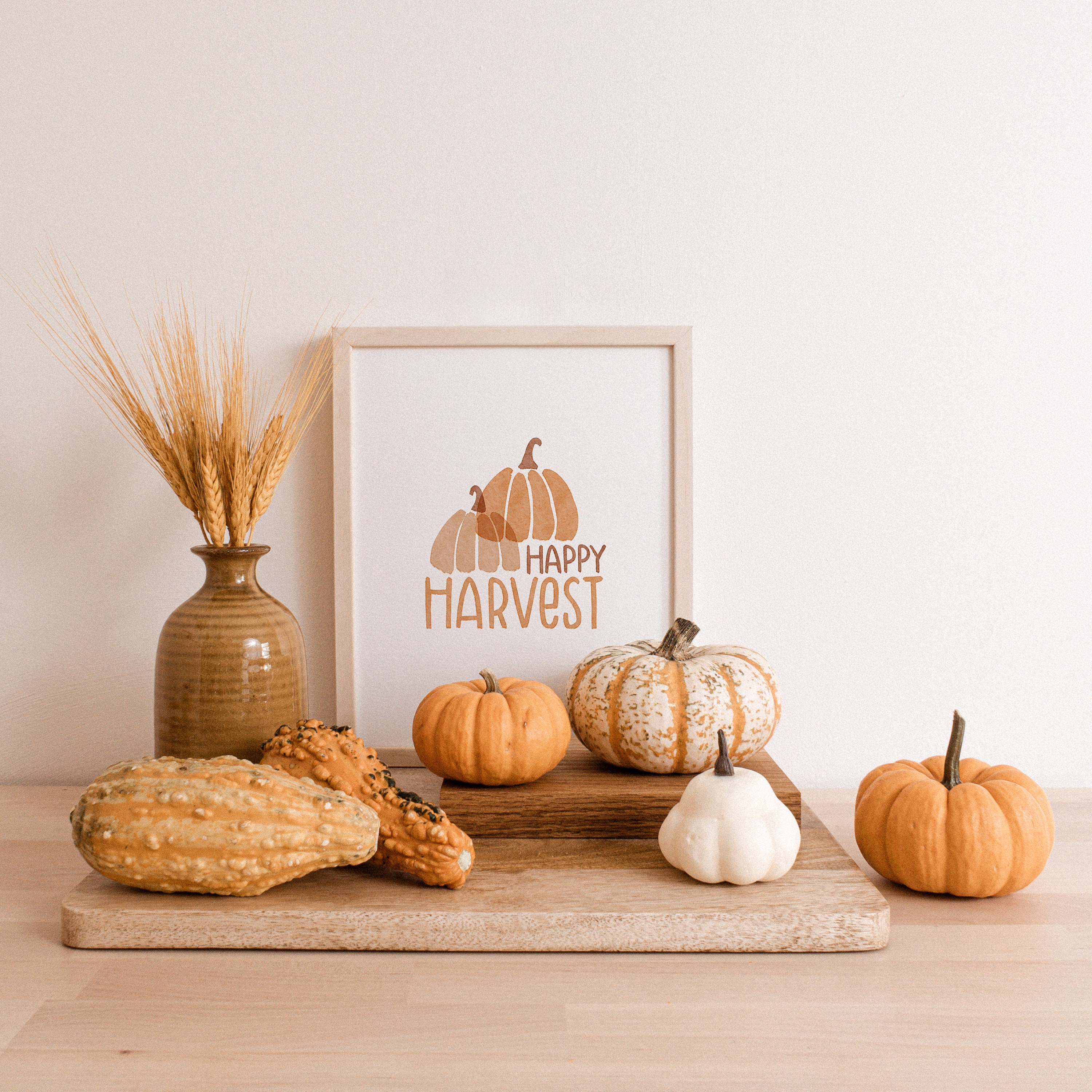 Happy Harvest Printable Wall Art Fall Decor Digital Print - Etsy