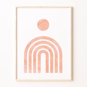 Mid Century Modern Rainbow Printable Wall Art Digital Print Neutral ...