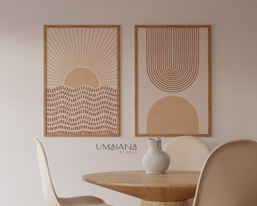 Set of Two Abstract Prints Modern Printable Wall Art Instant - Etsy