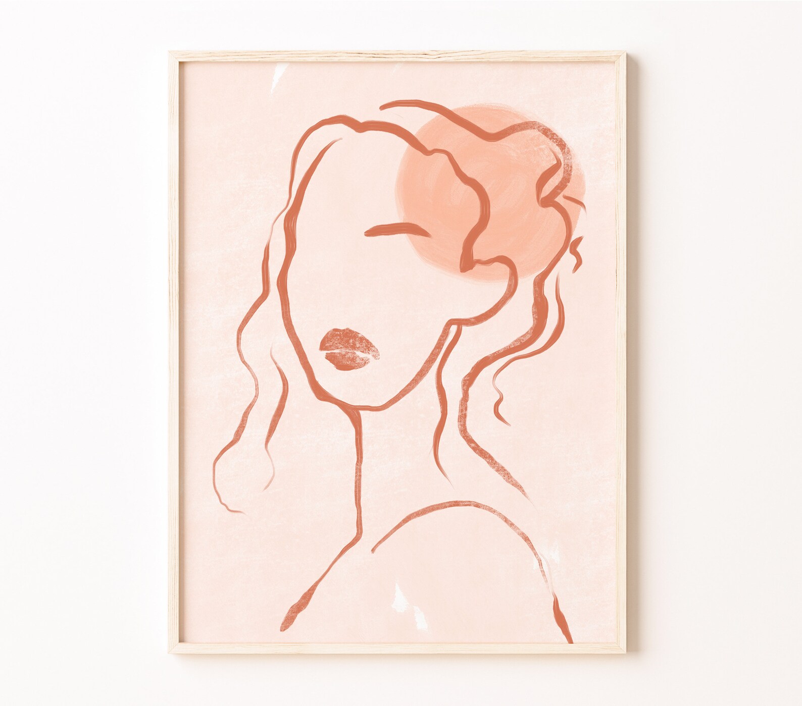 Female Portrait Line Art Printable Wall Art Digital Print - Etsy