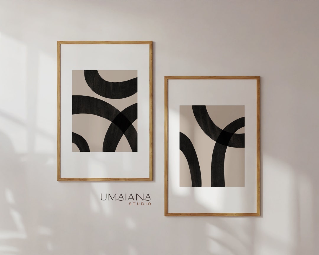 Set of Two Abstract Prints Modern Printable Wall Art Instant Download 2 ...