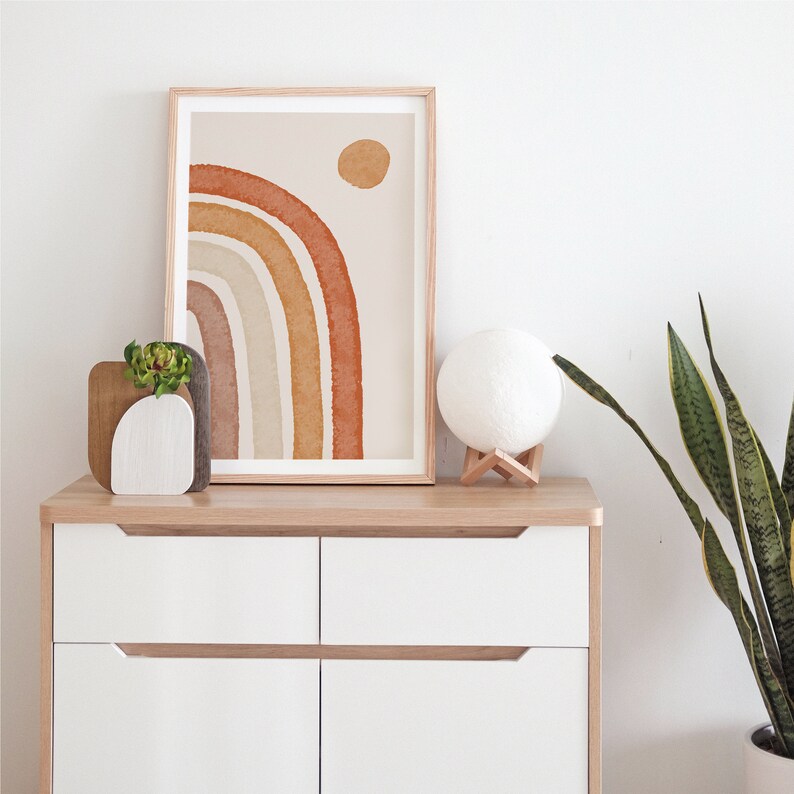 Abstract Rainbow Printable Wall Art Digital Print Neutral Wall | Etsy