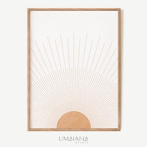 Rising Sun Poster Printable Wall Art Digital Print Neutral - Etsy