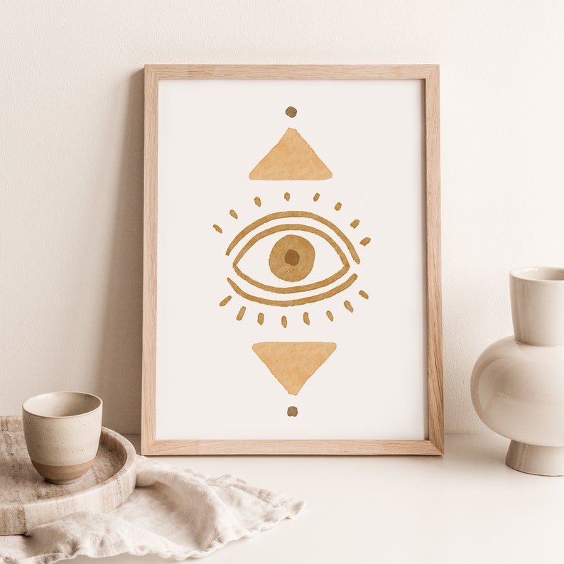 Evil Eye Boho Art Print Printable Wall Art Digital Print - Etsy