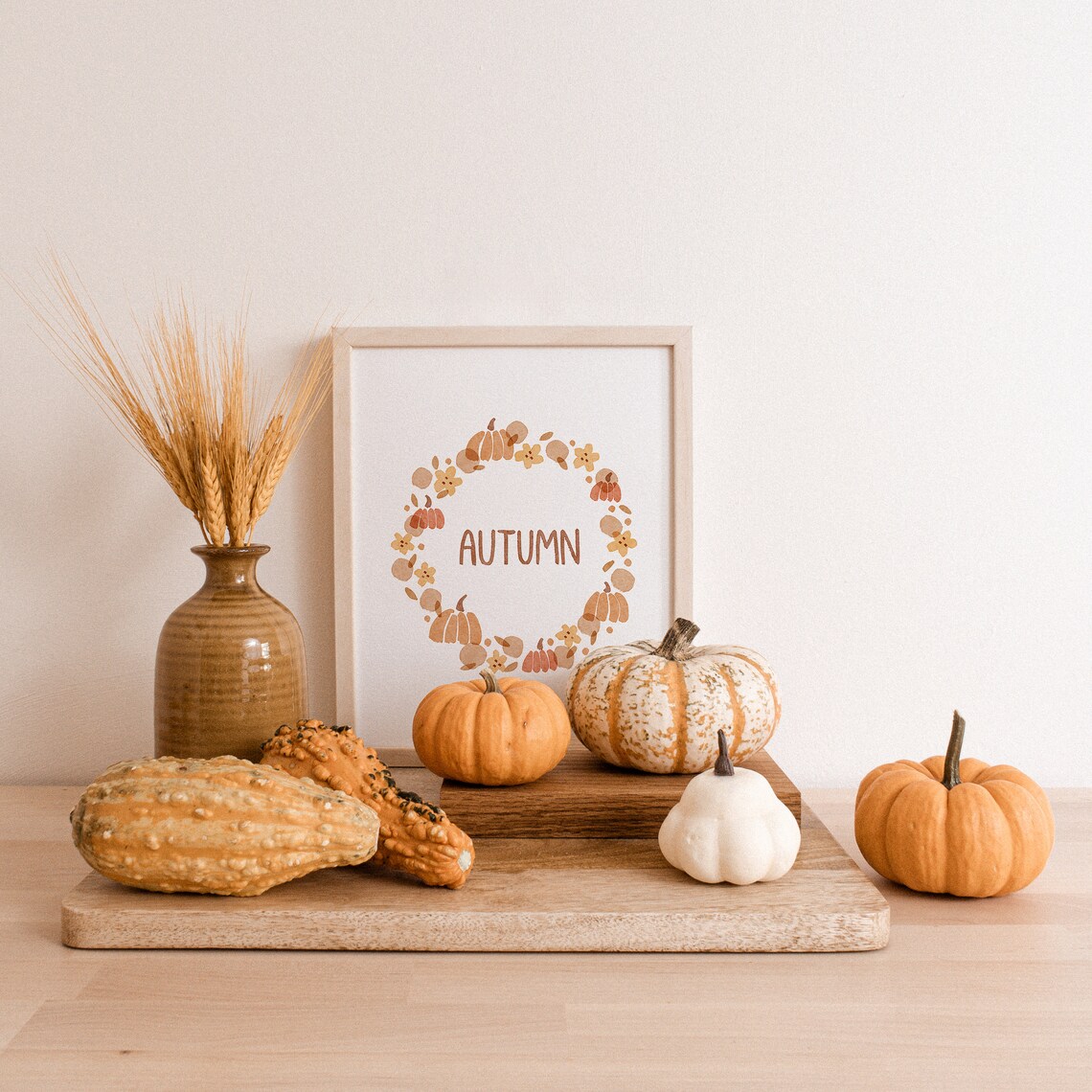 Autumn Wreath Printable Wall Art Fall Decor Digital Print - Etsy