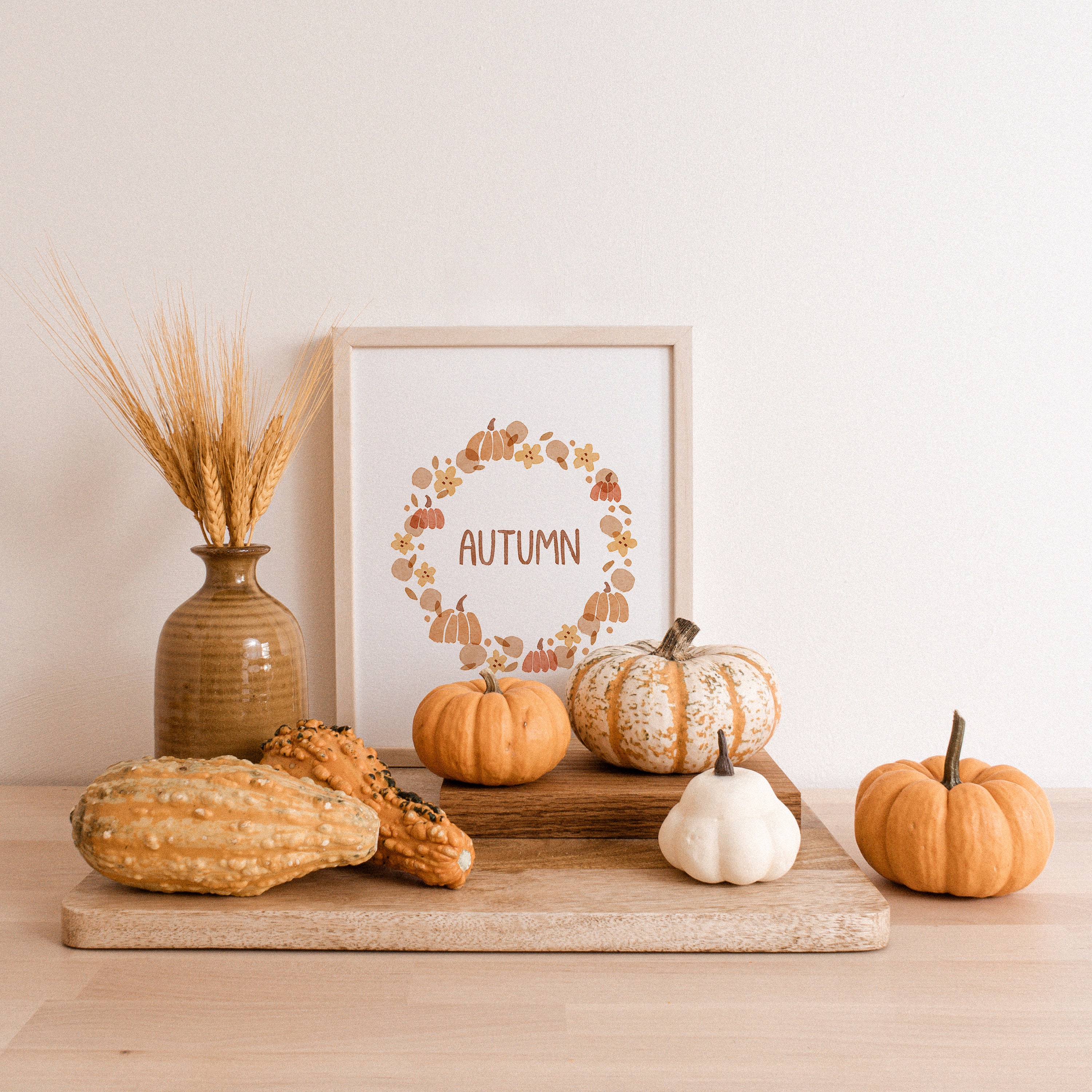 Autumn Wreath Printable Wall Art Fall Decor Digital Print - Etsy