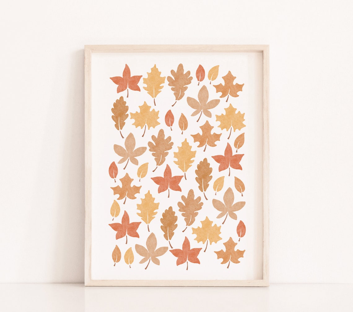 Autumn Leaves Printable Wall Art Fall Decor Digital Print - Etsy
