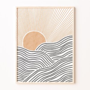 Rising Sun Poster Printable Wall Art Digital Print Neutral Wall Art ...