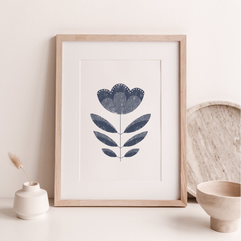 Scandinavian Printable Wall Art Flower Digital Print Neutral - Etsy