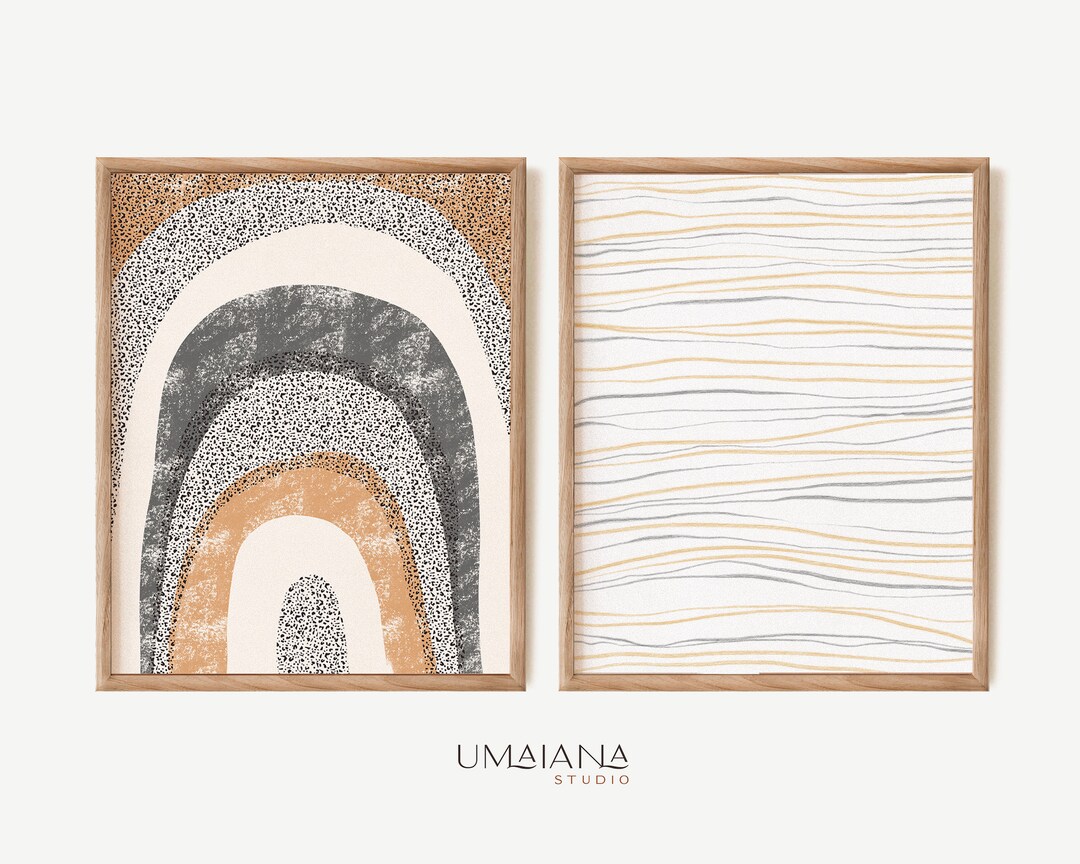 Set of Two Abstract Prints Modern Printable Wall Art Instant - Etsy