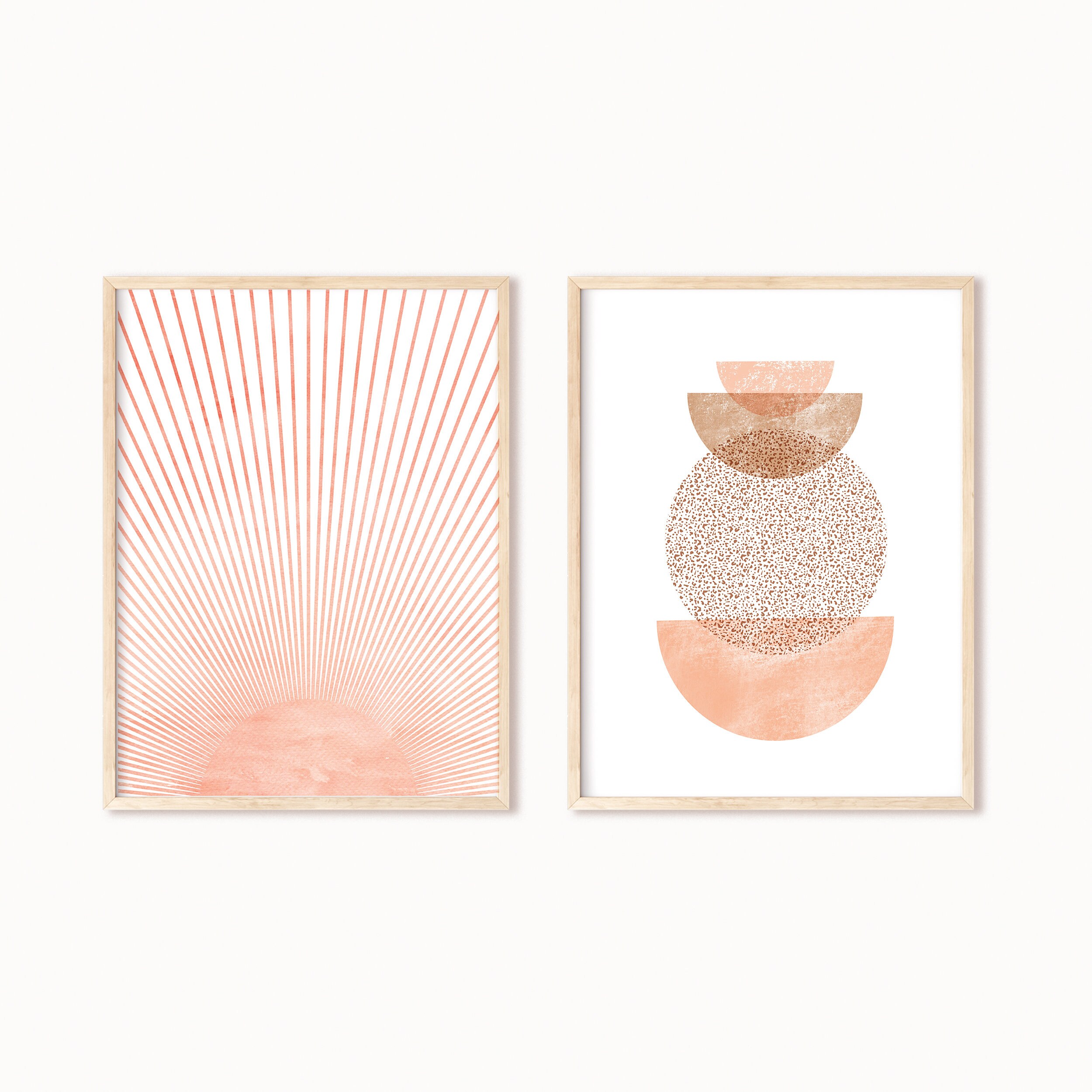 Set of Two Abstract Prints Modern Printable Wall Art Instant | Etsy