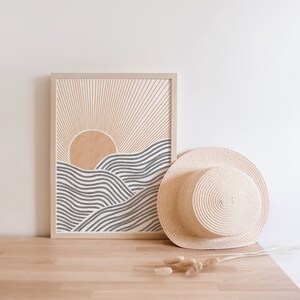 Rising Sun Poster Printable Wall Art Digital Print Neutral Wall Art ...