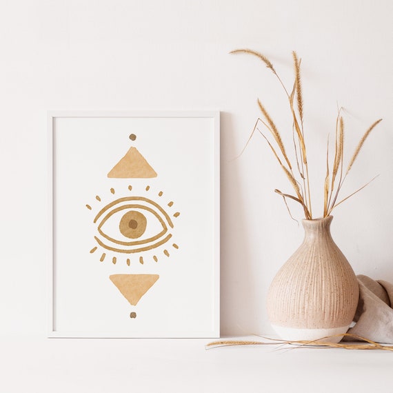 Evil Eye Boho Art Print Printable Wall Art Digital Print | Etsy
