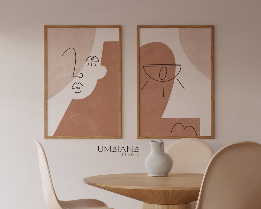 Set of Two Abstract Prints Modern Printable Wall Art Instant Download 2 ...