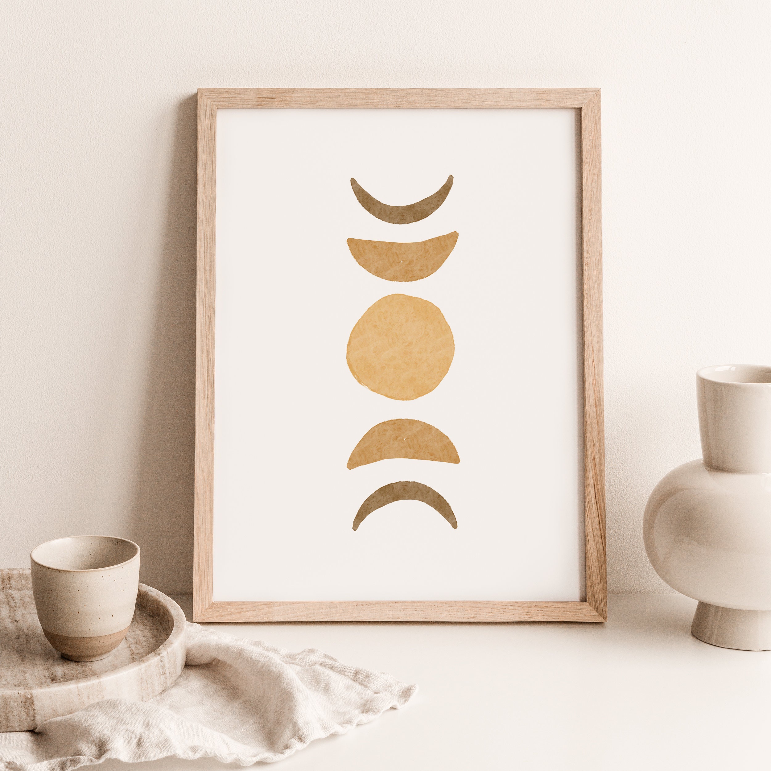 Moon Phases Printable Wall Art Digital Print Neutral Wall Art | Etsy