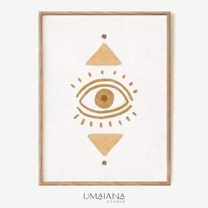 Evil Eye Boho Art Print Printable Wall Art Digital Print Neutral Wall ...