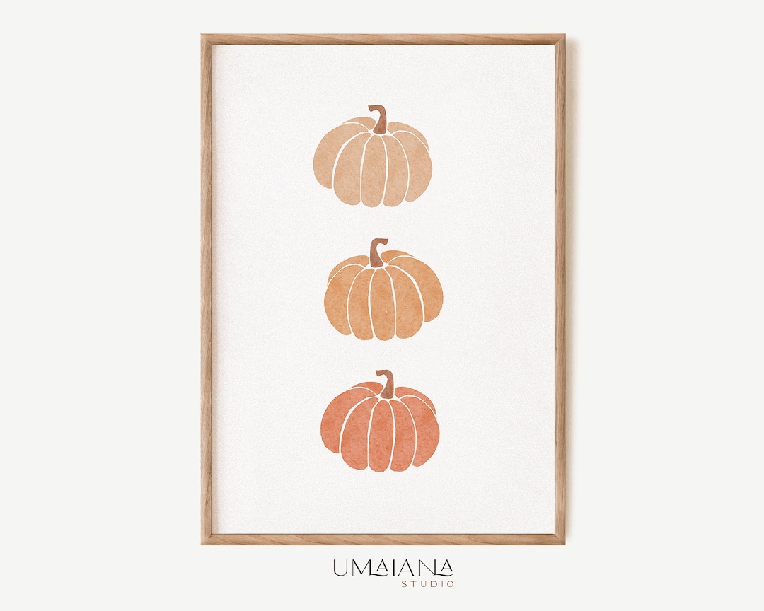 Pumpkin Printable Wall Art Fall Decor Digital Print Neutral Wall Art ...