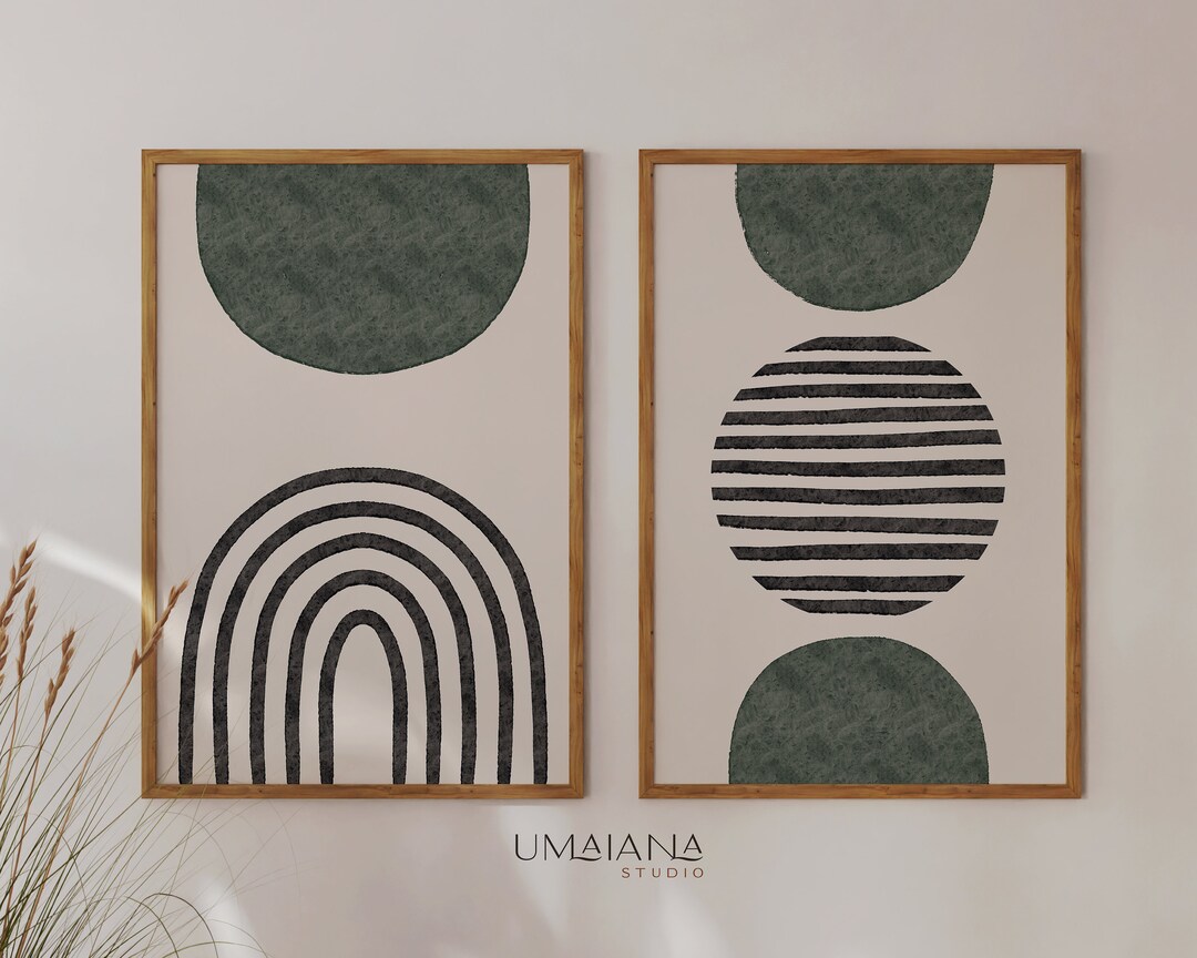 Set of Two Abstract Prints Modern Printable Wall Art Instant Download 2 ...
