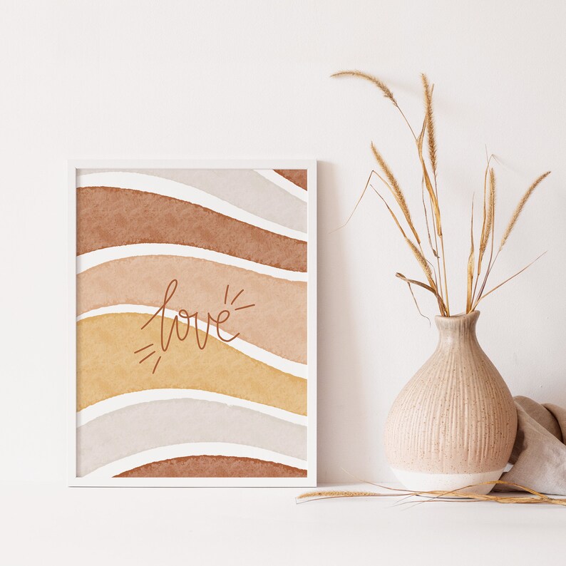 Abstract Love Printable Wall Art Digital Print Neutral Wall - Etsy