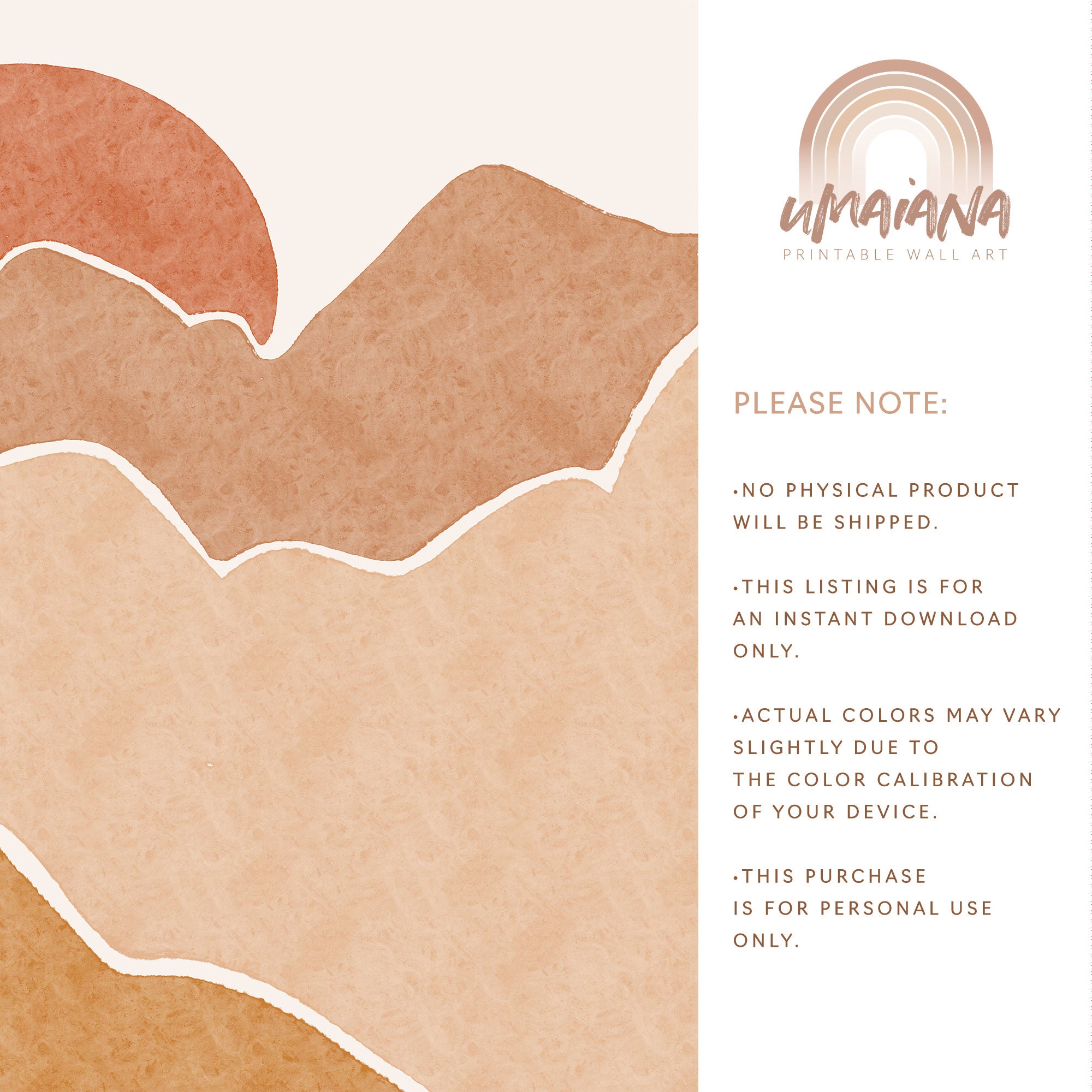 Abstract Landscape Printable Wall Art Digital Print Neutral | Etsy