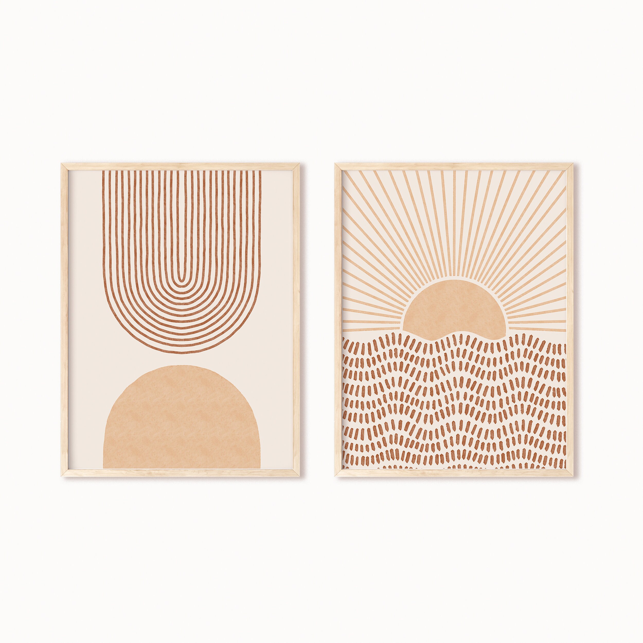 Set of Two Abstract Prints Modern Printable Wall Art Instant | Etsy