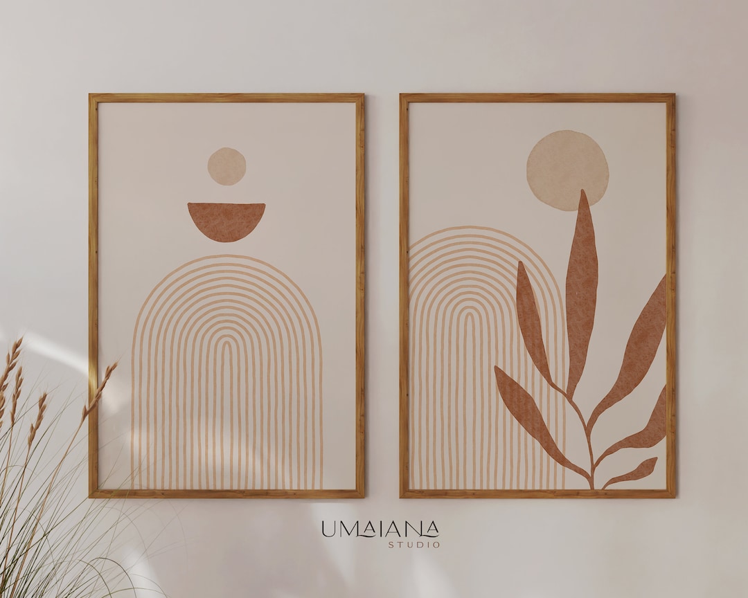 Set of Two Abstract Prints Modern Printable Wall Art Instant Download 2 ...