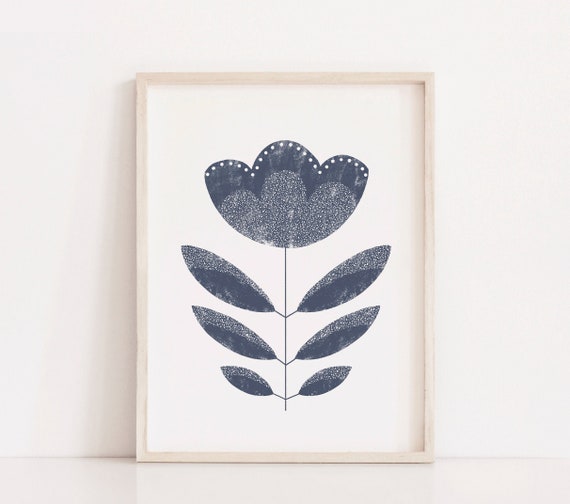 Scandinavian Printable Wall Art Flower Digital Print Neutral | Etsy