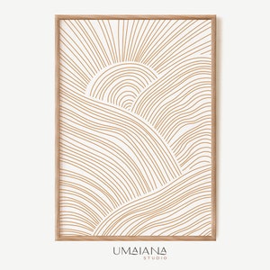 Abstract Rising Sun Print Sunset Art Print Minimalist Art Printable ...