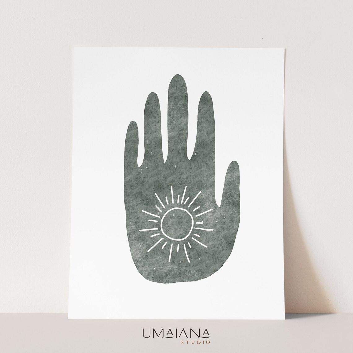 Palm Hand Art Print Printable Wall Art Digital Print Neutral - Etsy