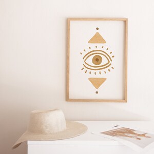 Evil Eye Boho Art Print Printable Wall Art Digital Print Neutral Wall ...
