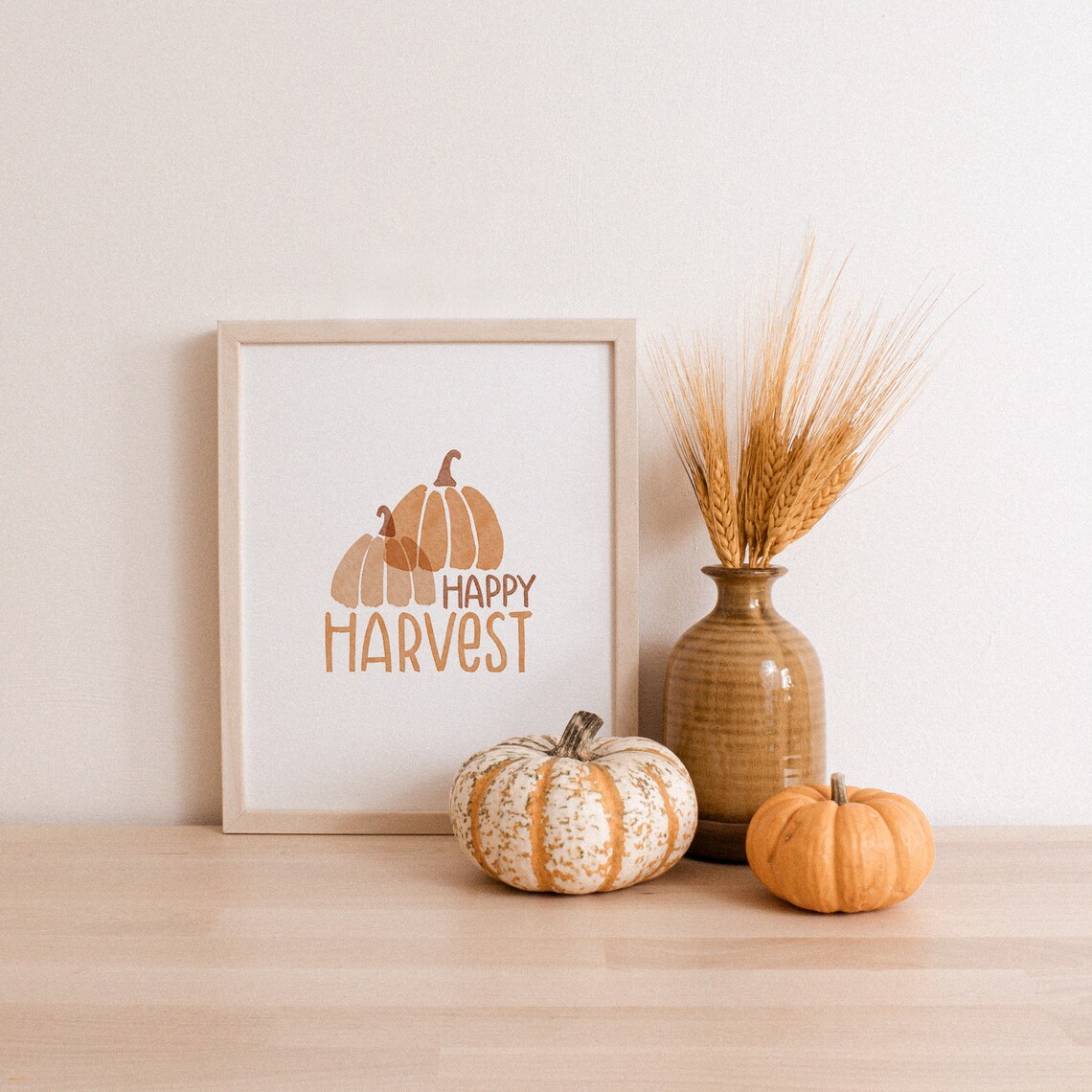 Happy Harvest Printable Wall Art Fall Decor Digital Print | Etsy