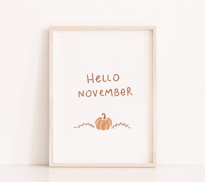 Hello November Printable Wall Art Fall Decor Digital Print - Etsy