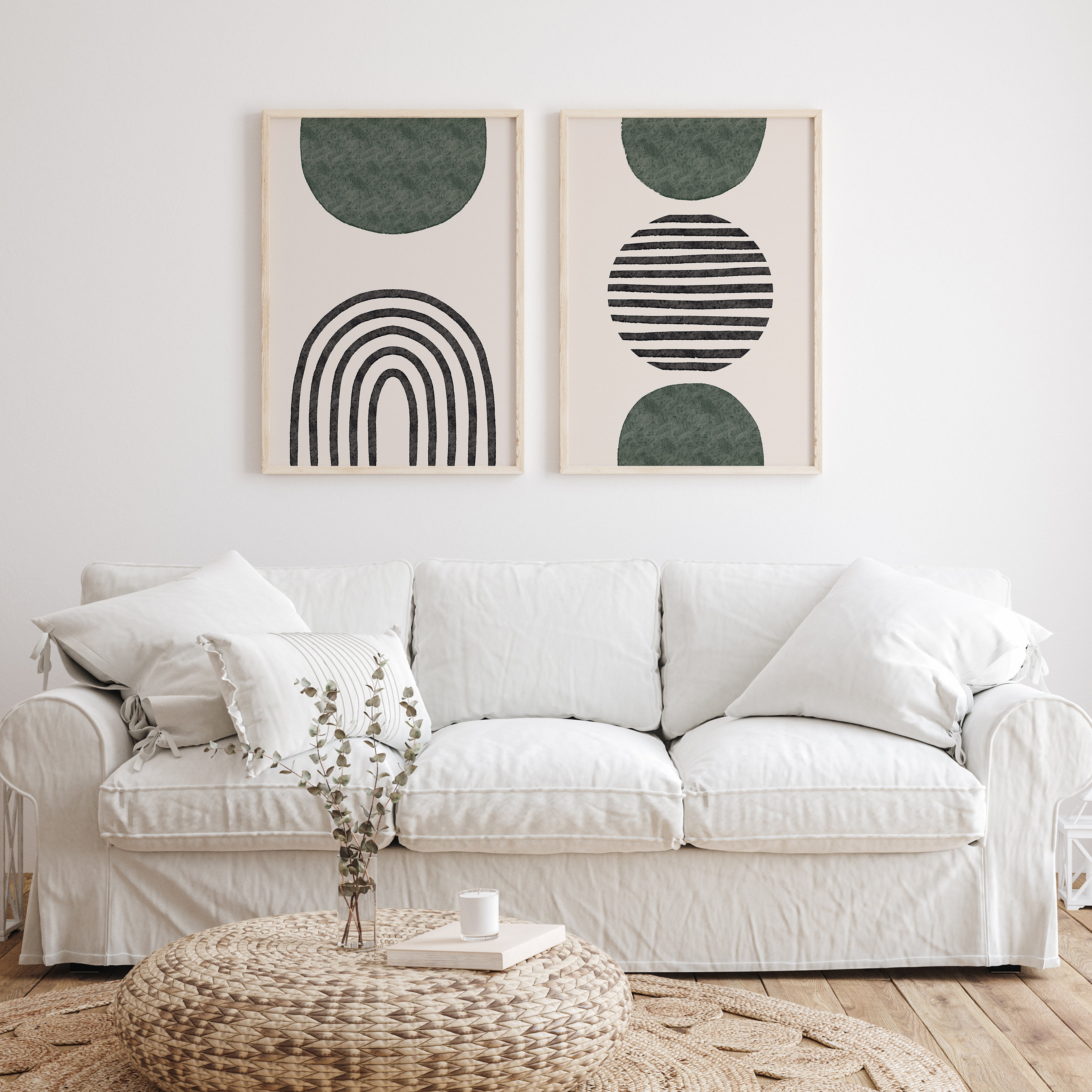 Set of Two Abstract Prints Modern Printable Wall Art Instant - Etsy