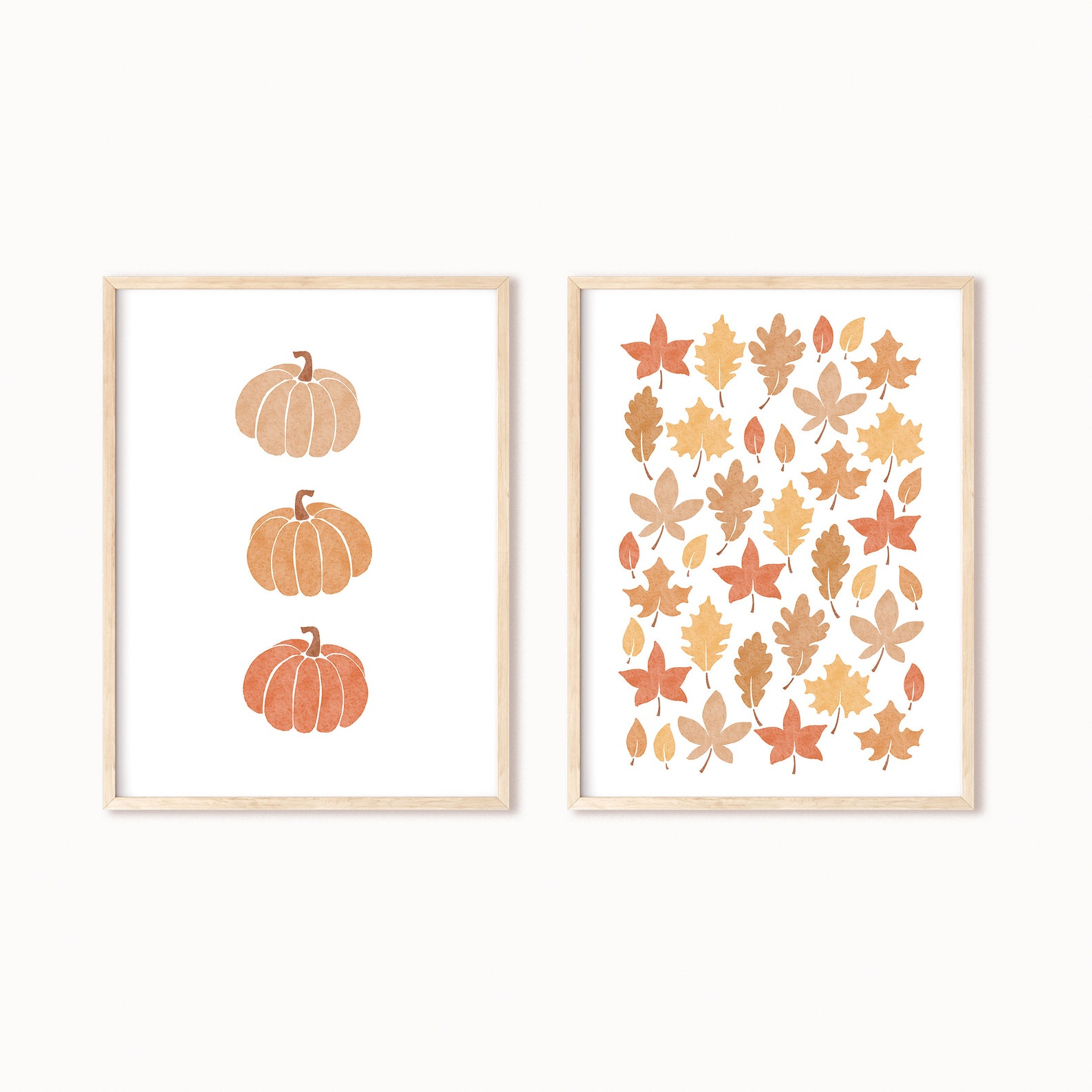Set of Two Autumn Prints Printable Wall Art Fall Decor Instant - Etsy
