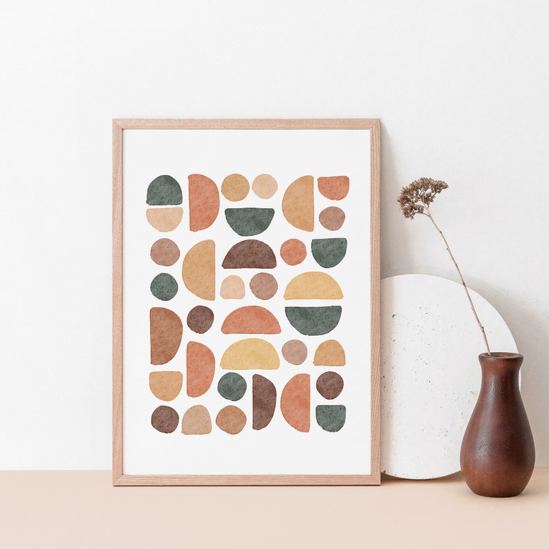 Geometric Printable Wall Art Digital Print Neutral Wall Art | Etsy