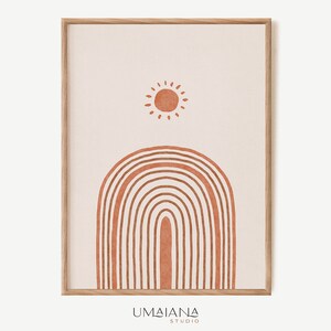 Abstract Rainbow Printable Wall Art Digital Print Neutral Wall Art Boho ...