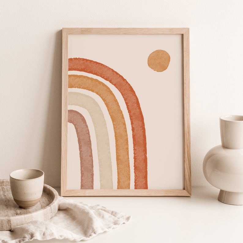 Abstract Rainbow Printable Wall Art Digital Print Neutral Wall - Etsy