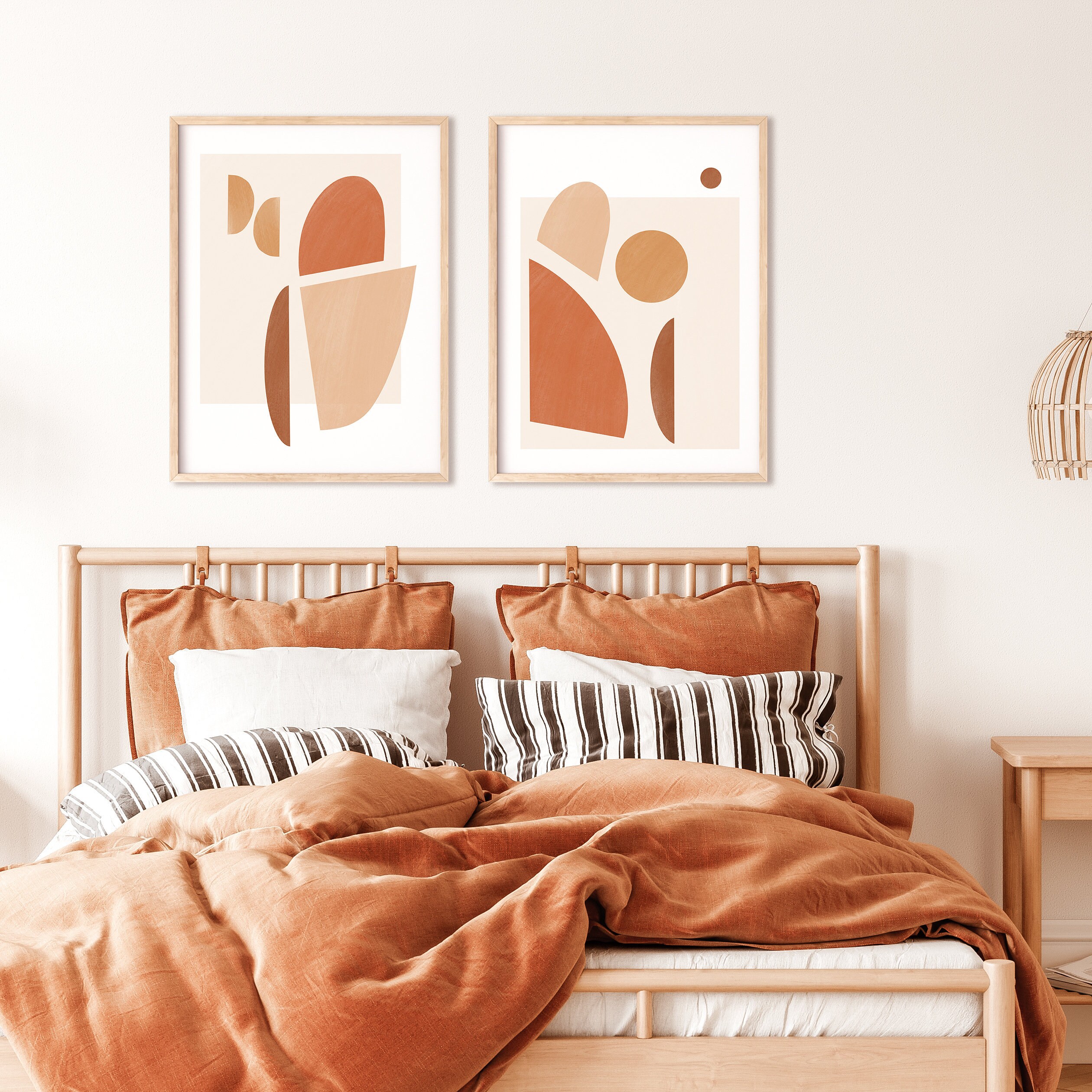 Set of Two Abstract Prints Modern Printable Wall Art Instant | Etsy