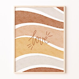 Abstract Love Printable Wall Art Digital Print Neutral Wall Art Boho ...