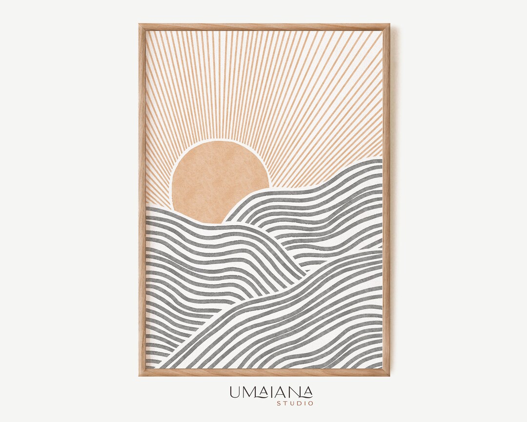 Rising Sun Poster Printable Wall Art Digital Print Neutral Wall Art ...