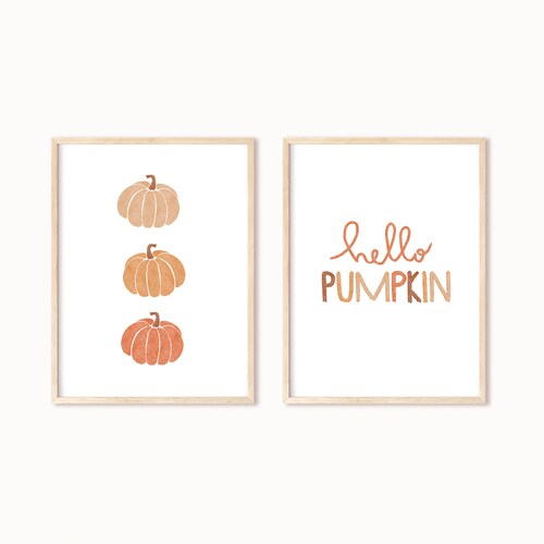Pumpkin Printable Wall Art Fall Decor Digital Print Neutral - Etsy
