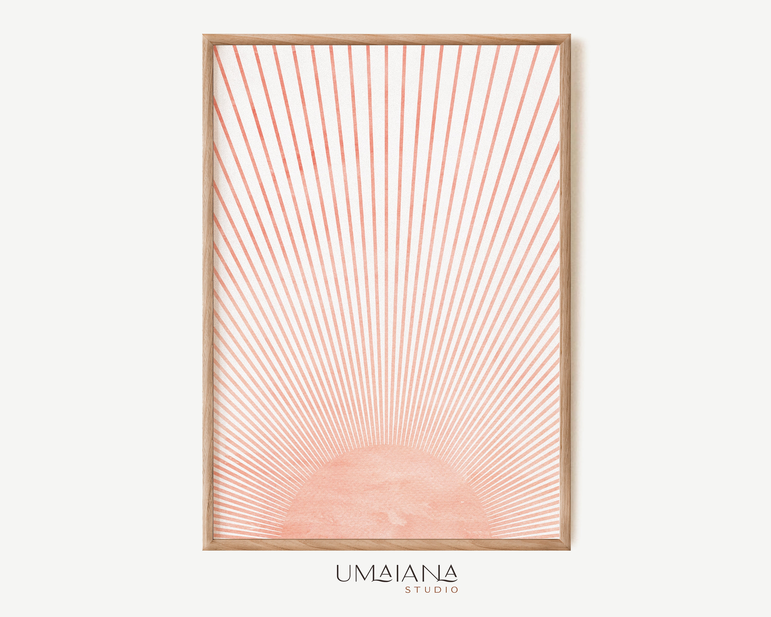Mid Century Modern Sun Print, Abstract Boho Sun Wall Art (digital ...