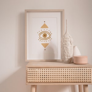 Evil Eye Boho Art Print Printable Wall Art Digital Print Neutral Wall ...