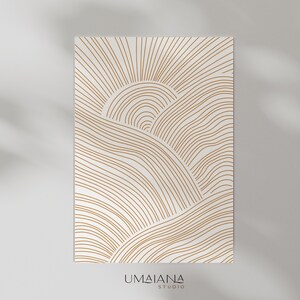 Abstract Rising Sun Print Sunset Art Print Minimalist Art Printable ...