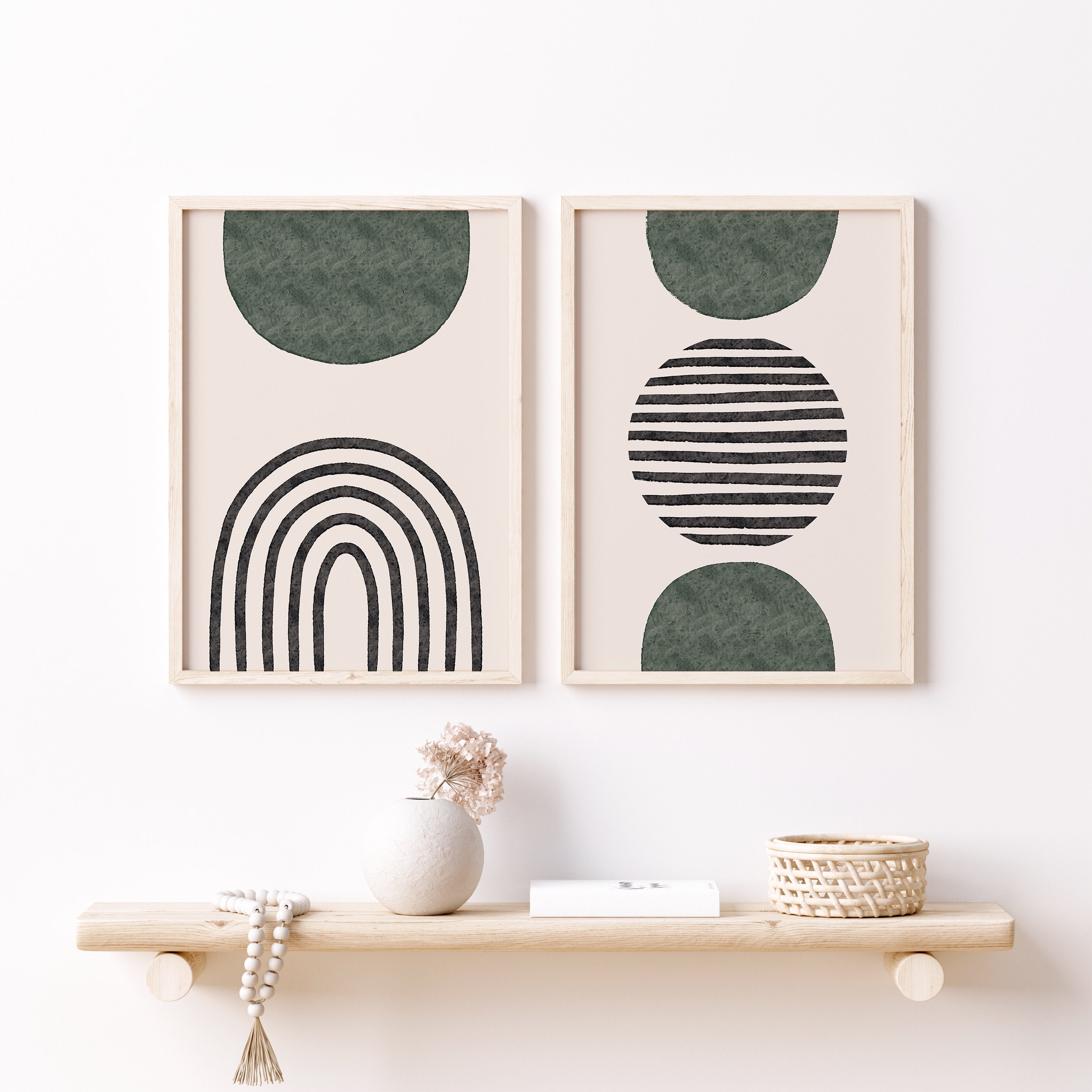 Set of Two Abstract Prints Modern Printable Wall Art Instant - Etsy