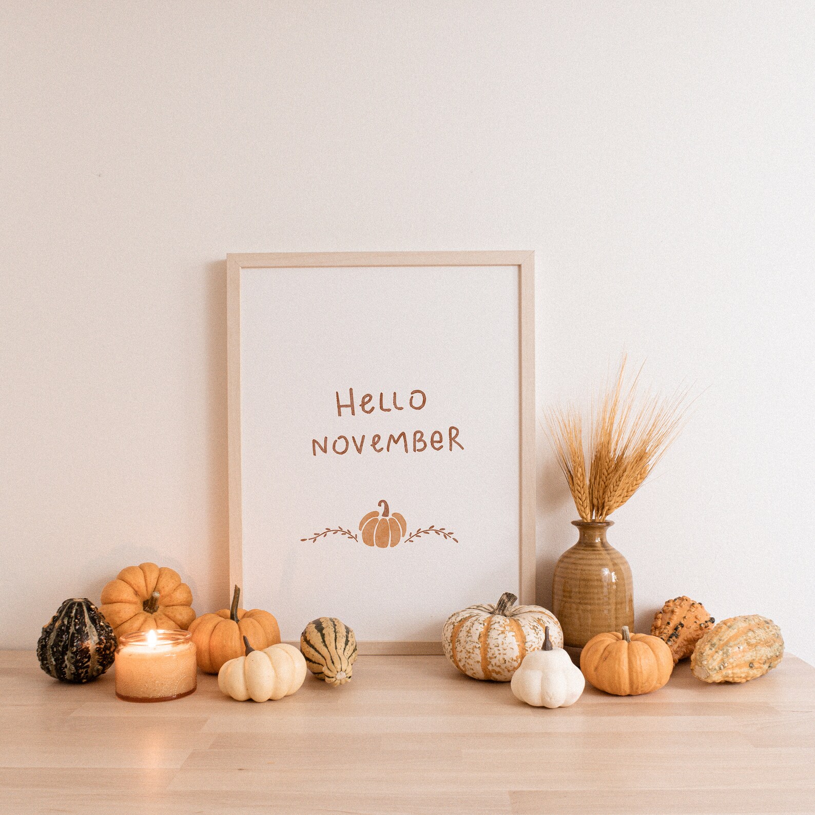 Hello November Printable Wall Art Fall Decor Digital Print - Etsy
