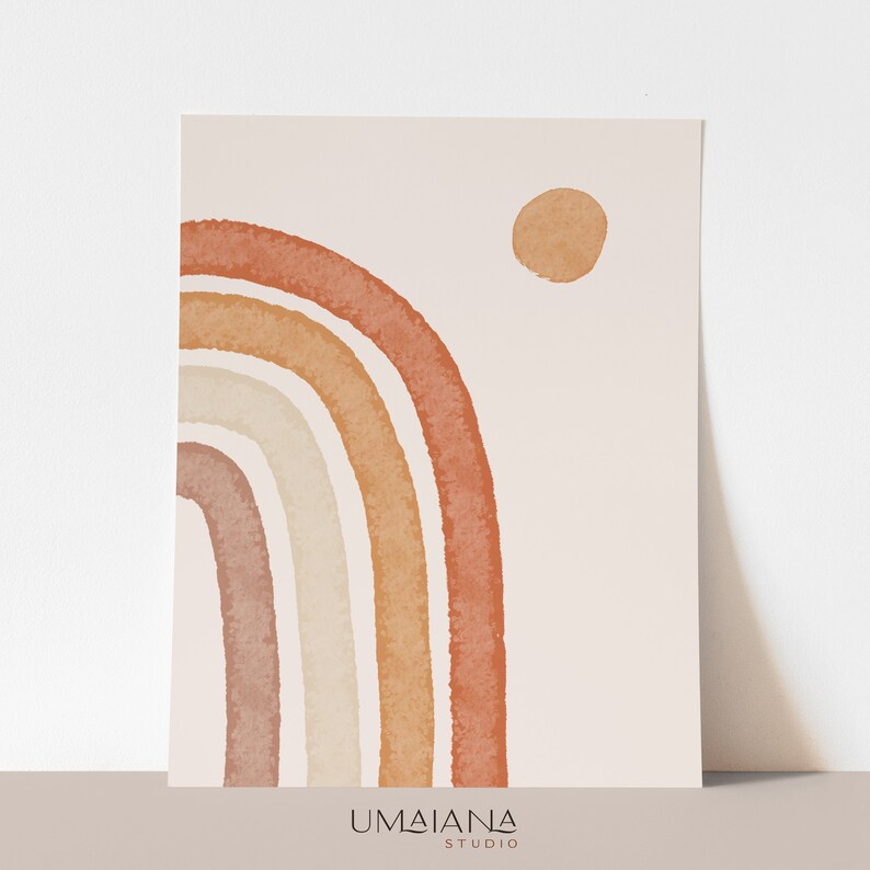 Abstract Rainbow Printable Wall Art Digital Print Neutral Wall - Etsy