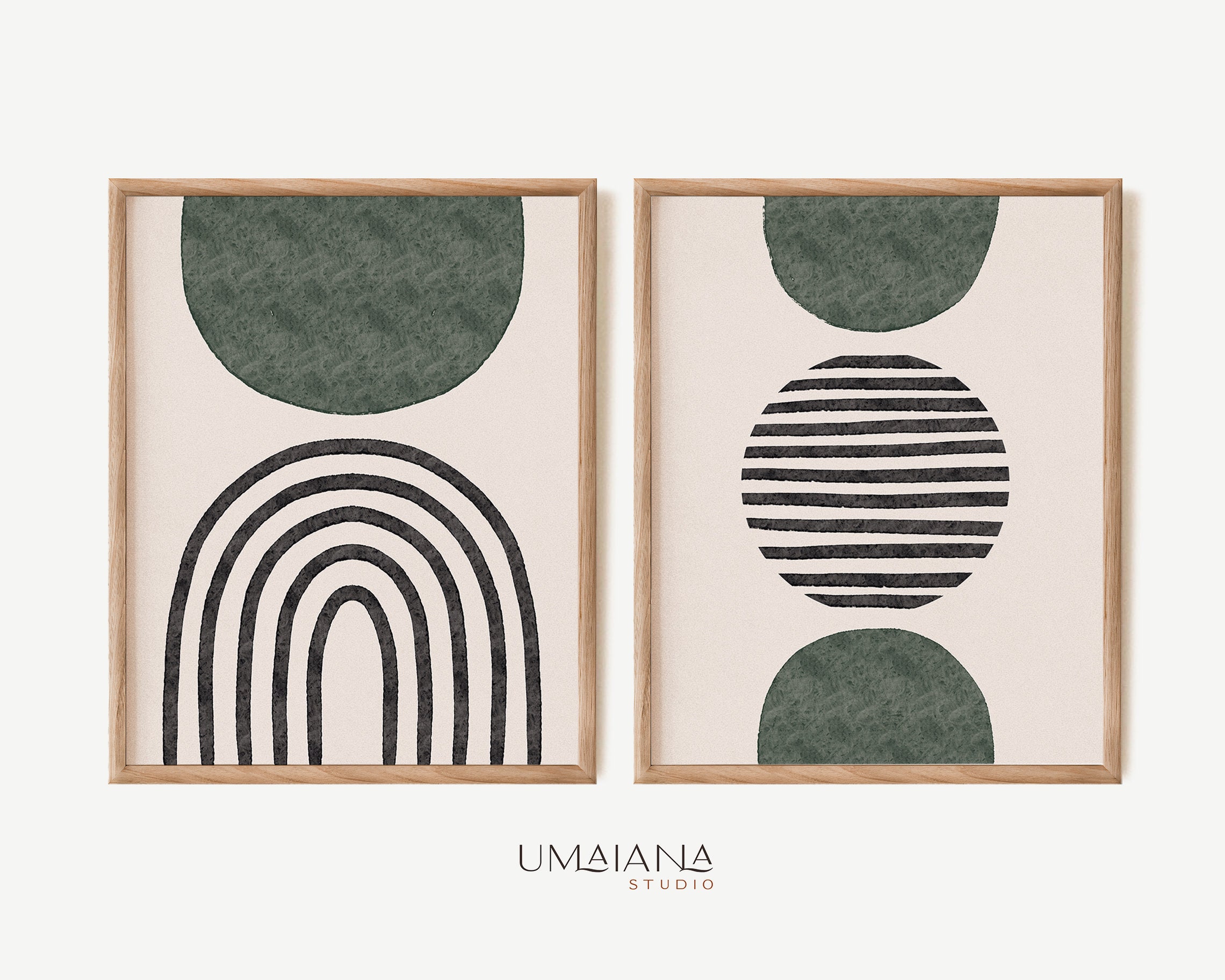 Set of Two Abstract Prints Modern Printable Wall Art Instant - Etsy